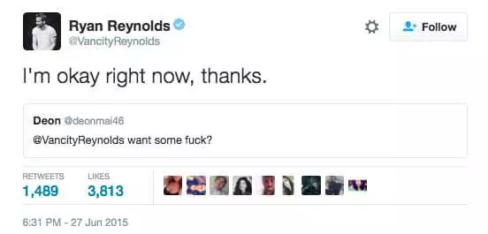 30 vegades les respostes de Ryan Reynolds van ser la cosa més divertida de Twitter 11568_3