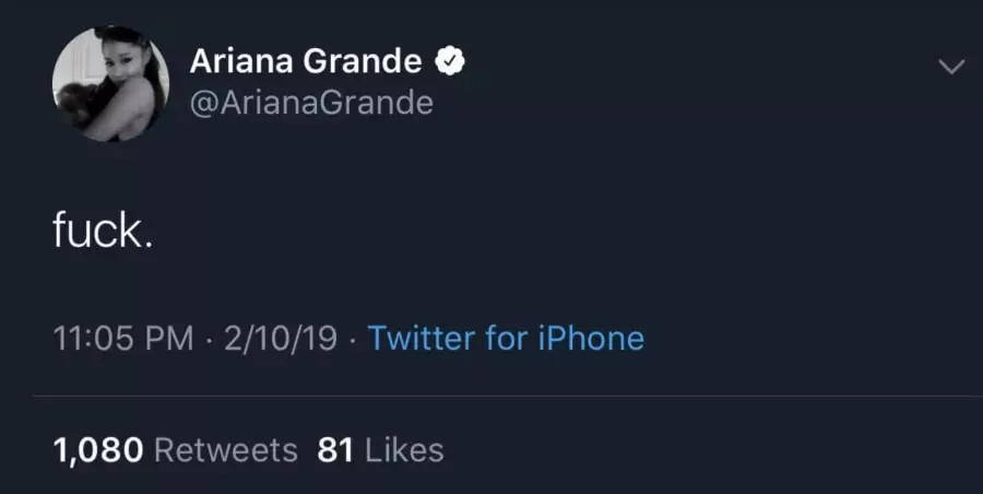 Chuir Ariana Grande 'Bruscar' ar Tweet nuair a Bhuaigh Cardi B Grammy 4786_3