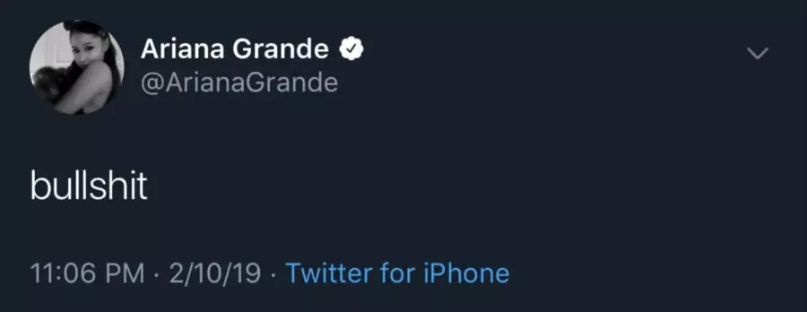 Chuir Ariana Grande 'Bruscar' ar Tweet nuair a Bhuaigh Cardi B Grammy 4786_4