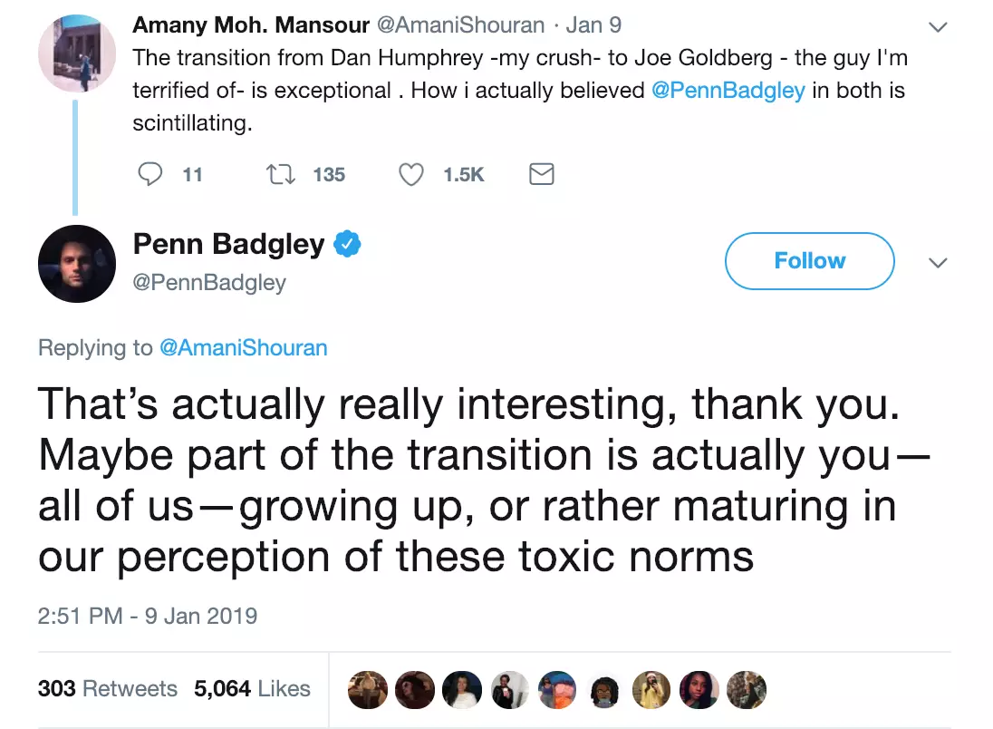 Penn Badgley soovib, et me lõpetaksime janunemise Joe Goldbergi pärast 
